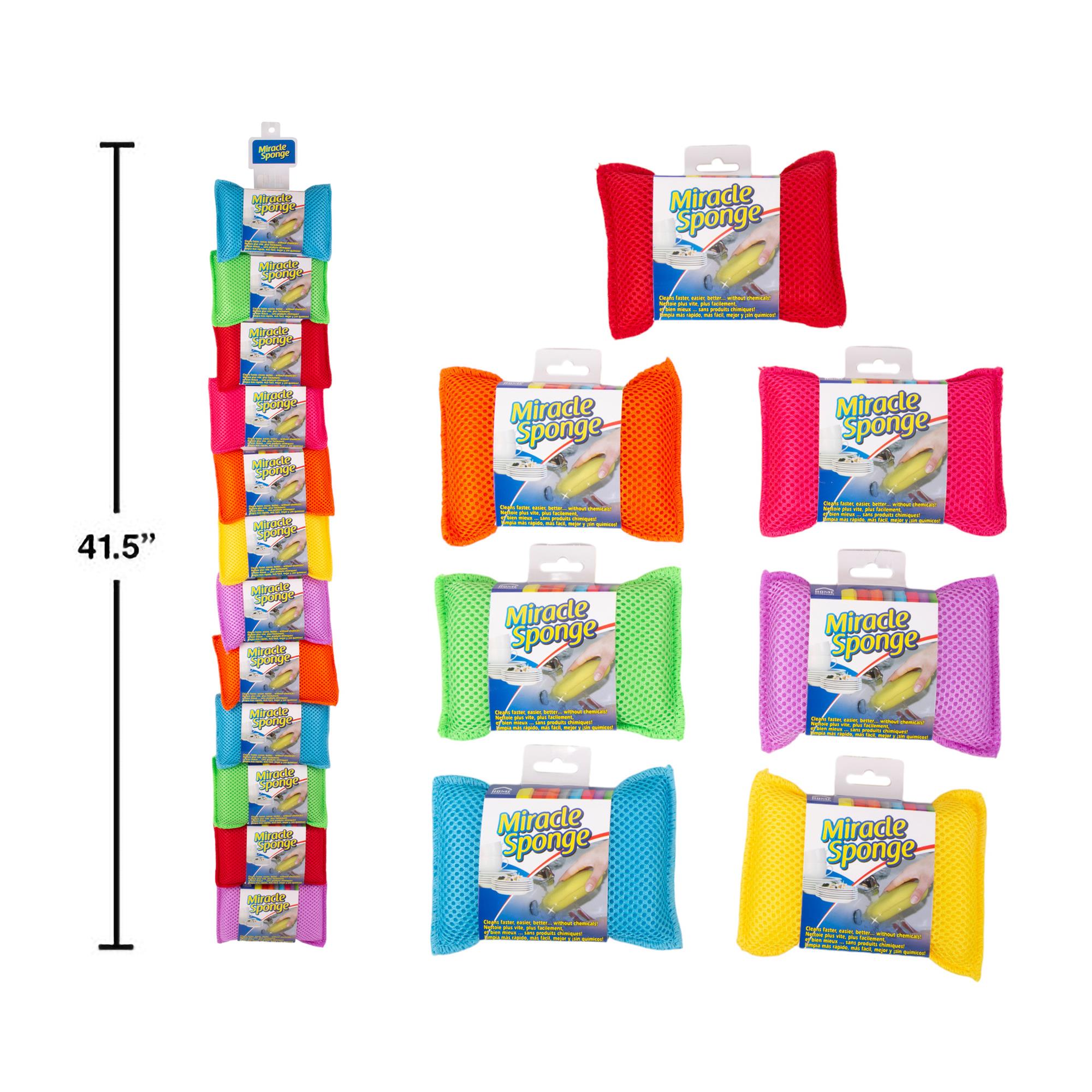H.E., Kitchen Miracle Sponge, color wrap, 12/CS, 7 colors