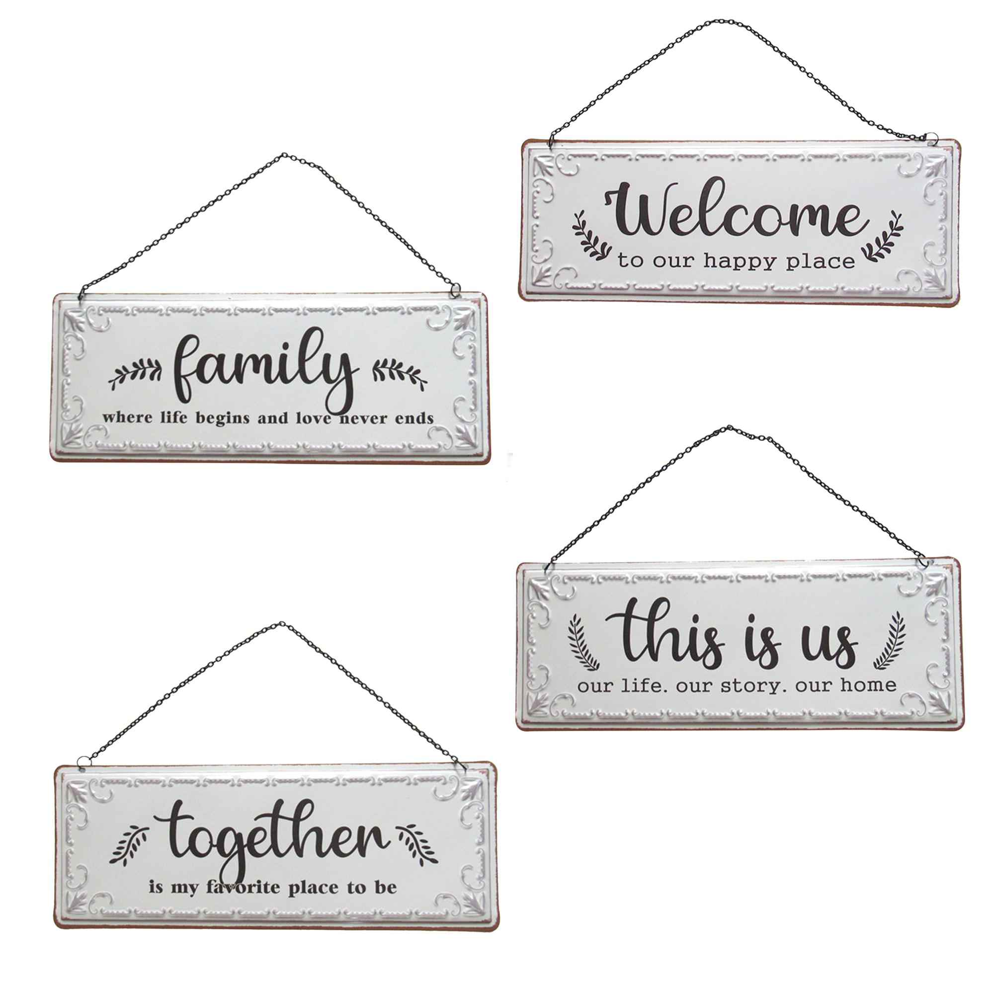 Farmhouse Metal Sign, 4 Assorted Designs,