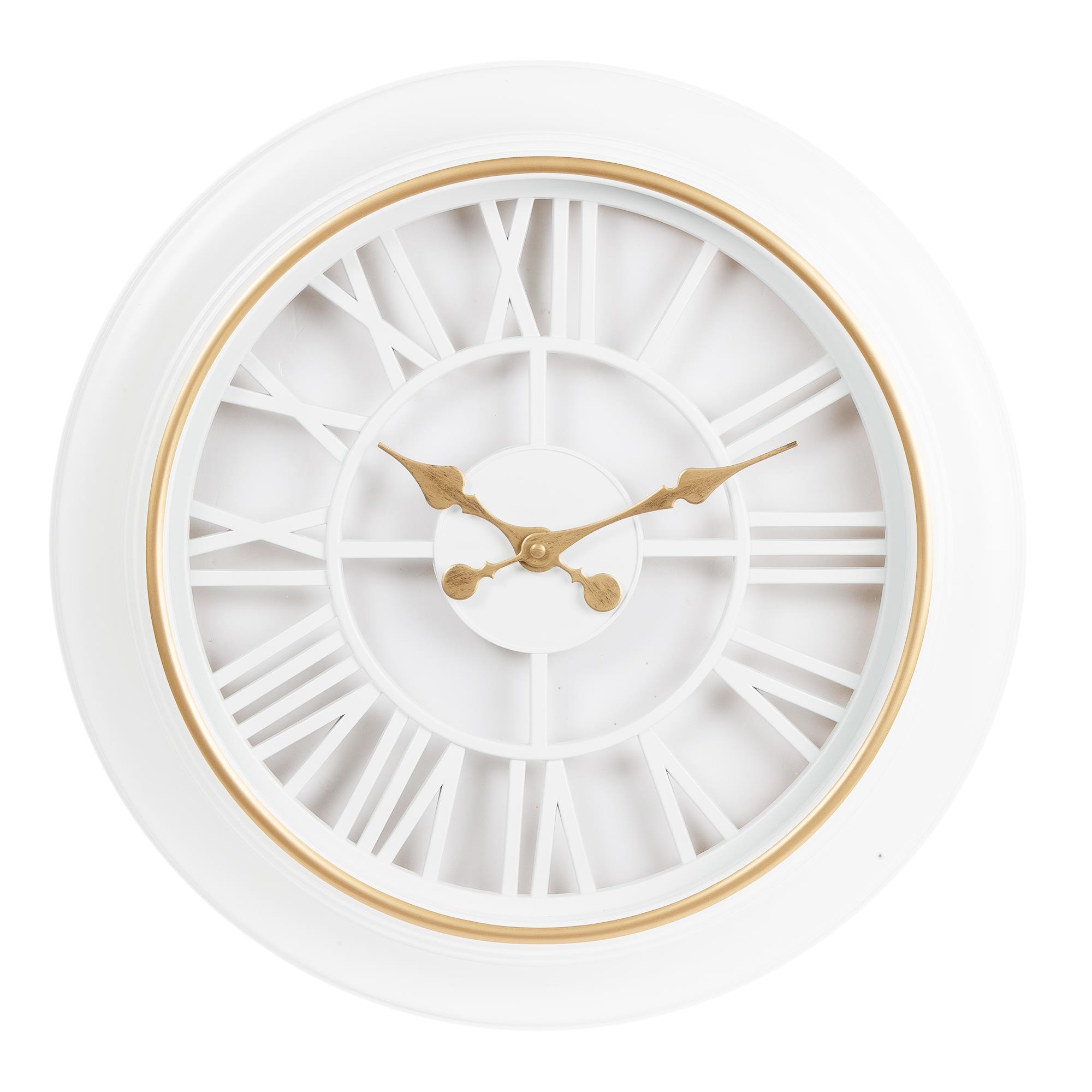 KG Wendel 18" Wall Clock White And Gold (Az)