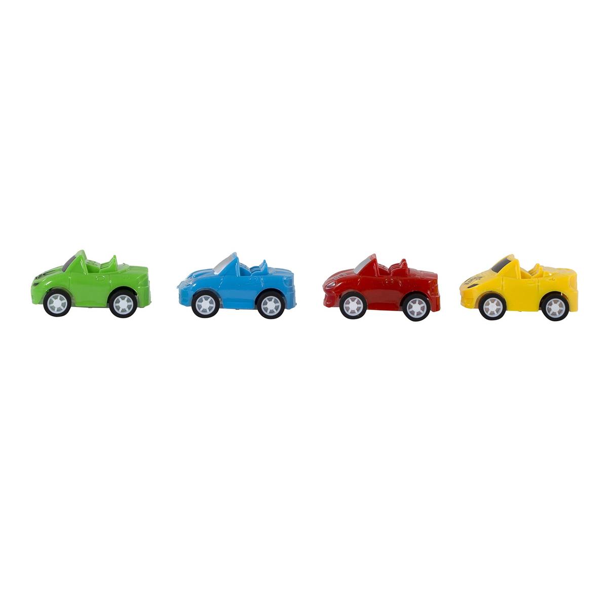 Mini Pull Back Car w/Transparent Egg, 4/col, 24/dsp