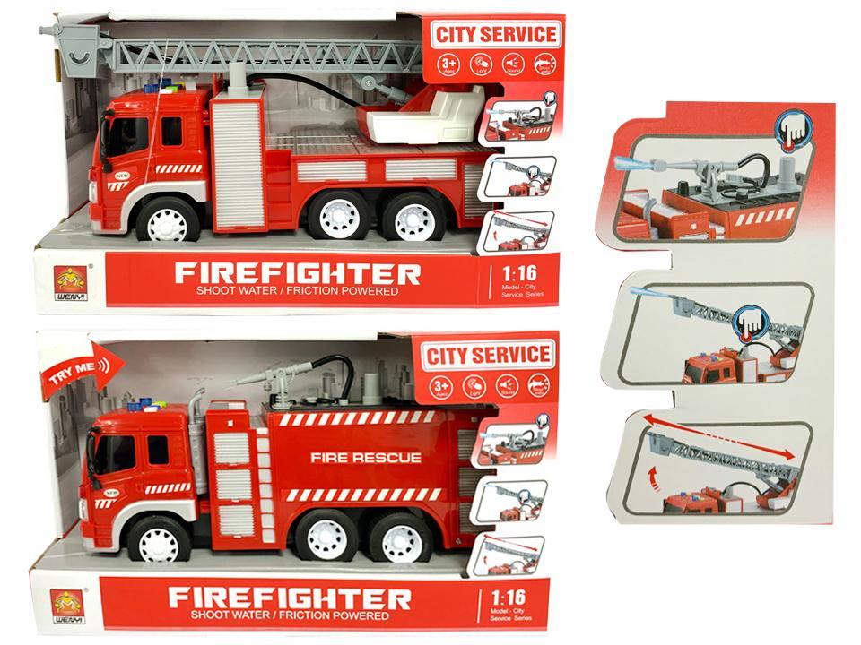 Friction Power Fire Engine w/Sounds & Water Shooter, Batt Incl.