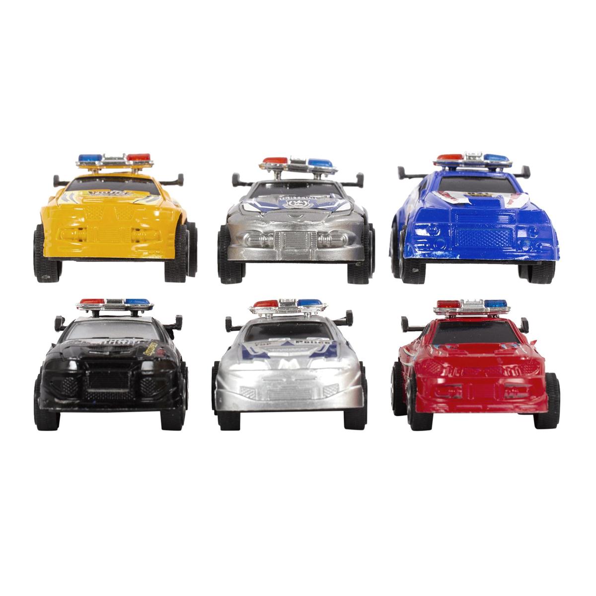 SpeedX 3-pc 3.5" Police Patrol Car Pull Back, 2 col., b/c