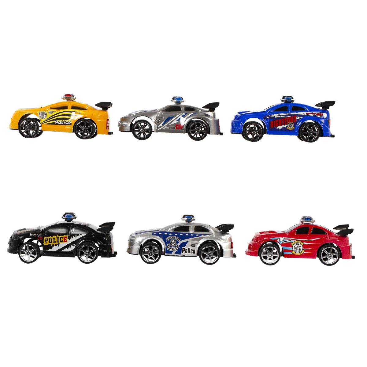 SpeedX 3-pc 3.5" Police Patrol Car Pull Back, 2 col., b/c