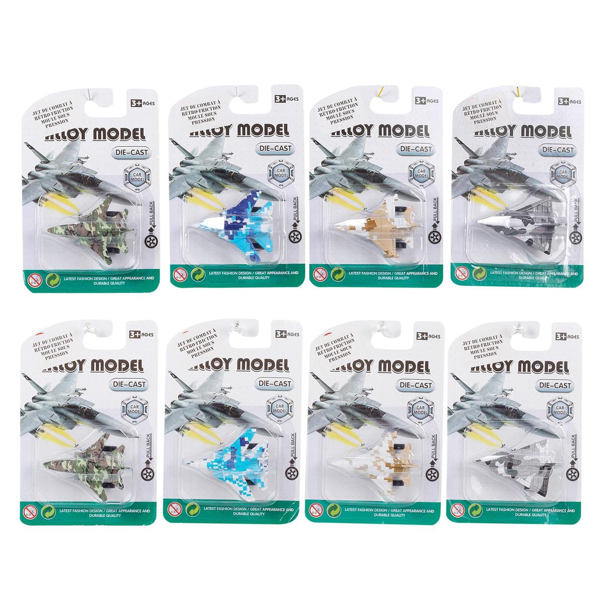 DieCast Pull Back Military Fighter Jet, 8 asst., b/c