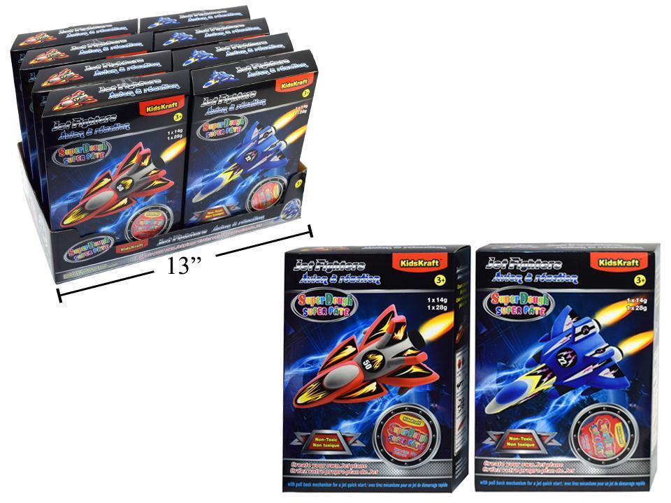 KD. Kr. Super Dough Jet fighter, 2 Asstd styles, Color Box, 8/pdq