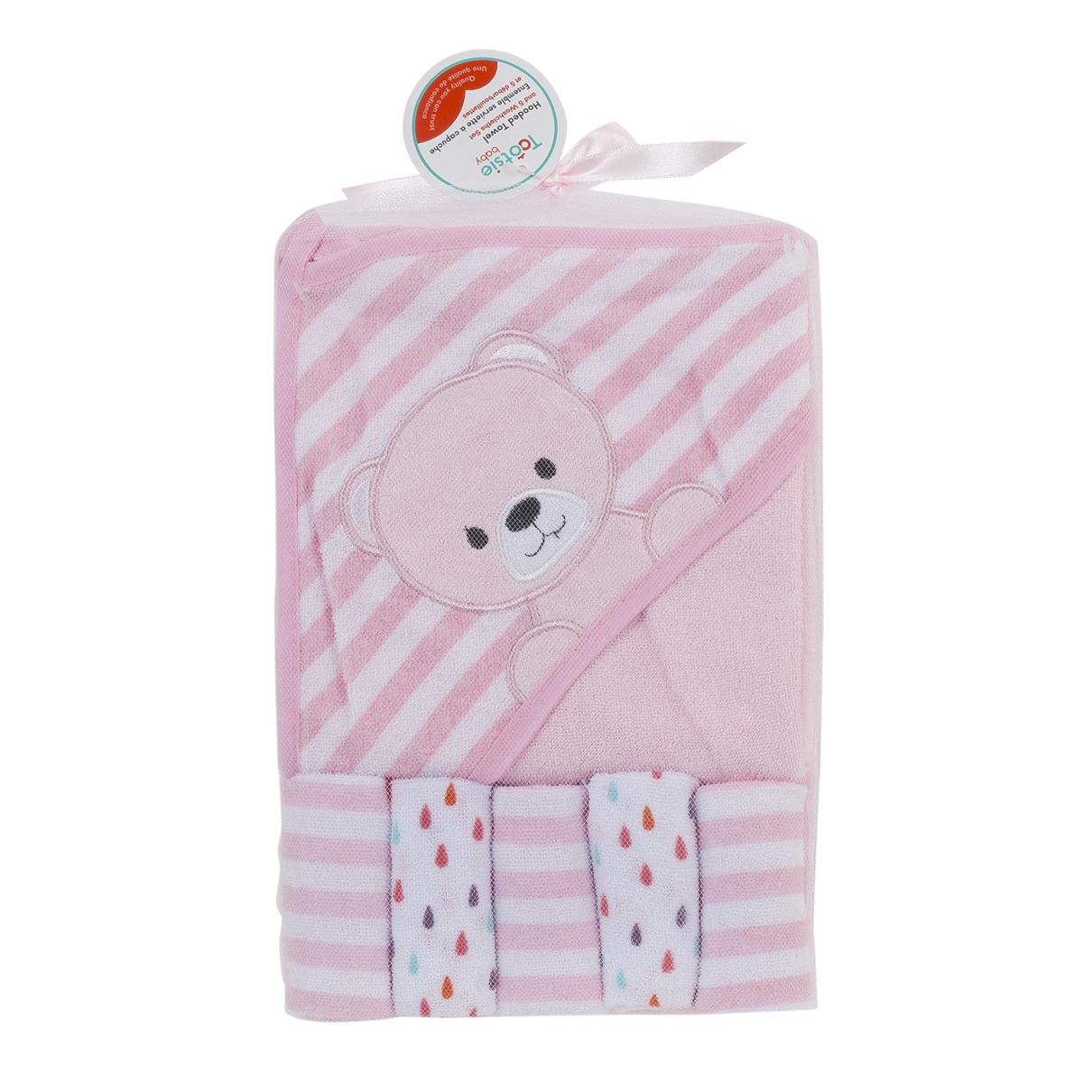 Tootsie Baby, Pink Towel/Washcloth Set, net bag, h/t 1-tow/5-w.c