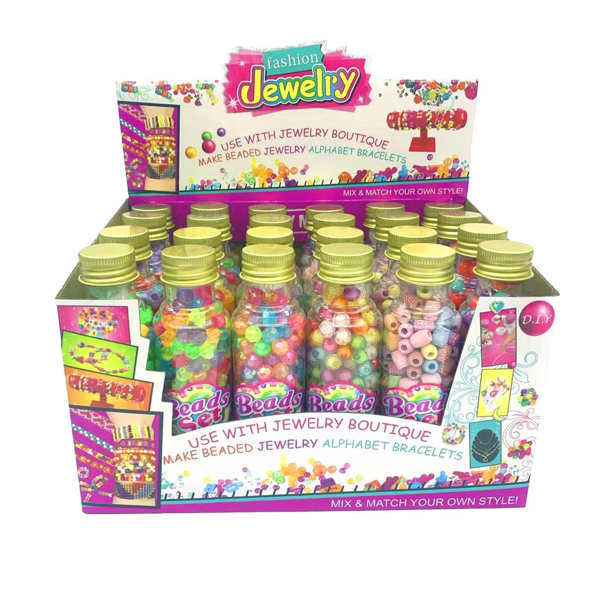 DIY, Fashion Bead Sets w/Thread, 6 Asst, 24pcs/dsp