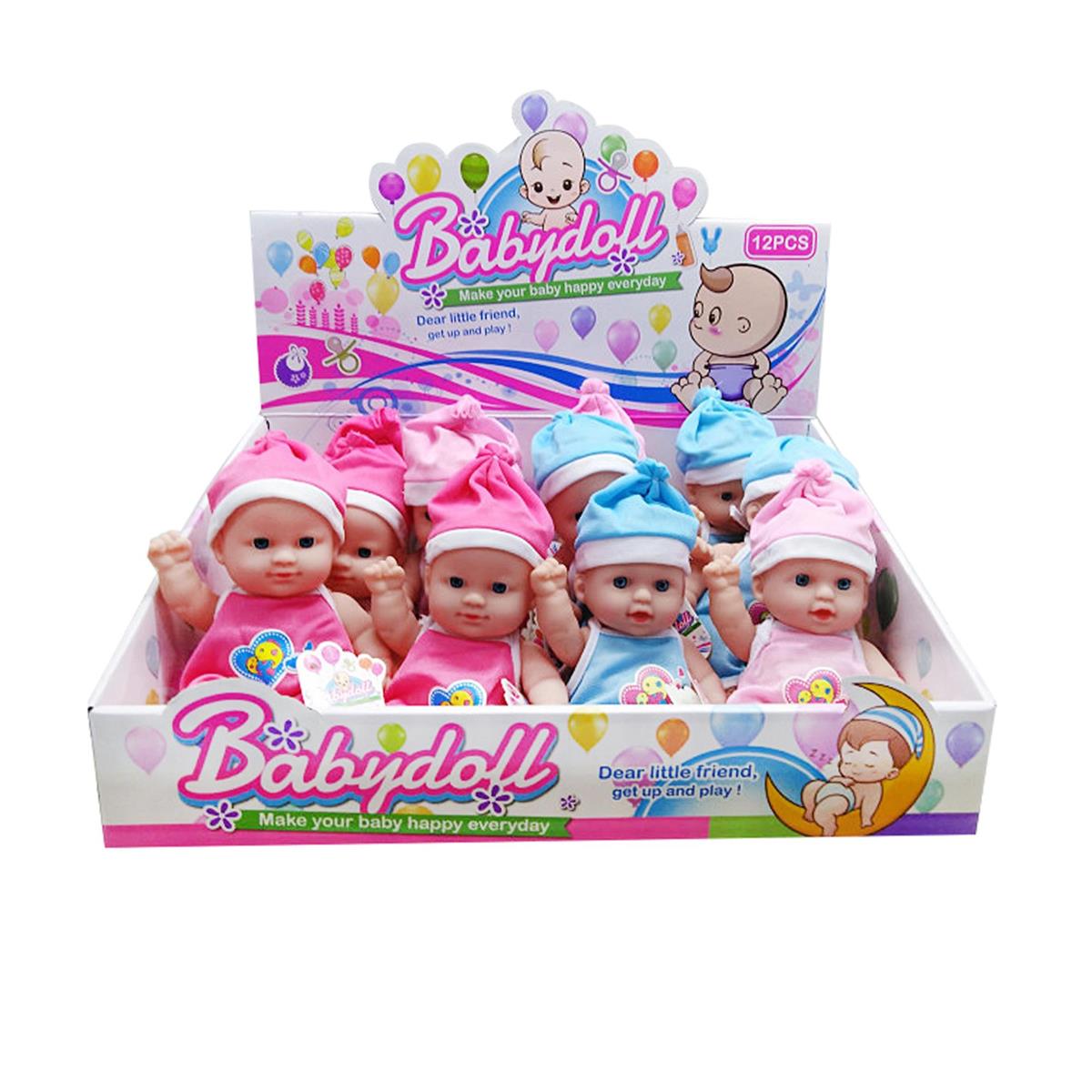 8" Soft Body New Born baby Doll, 3 Asst., 12pcs/dsp