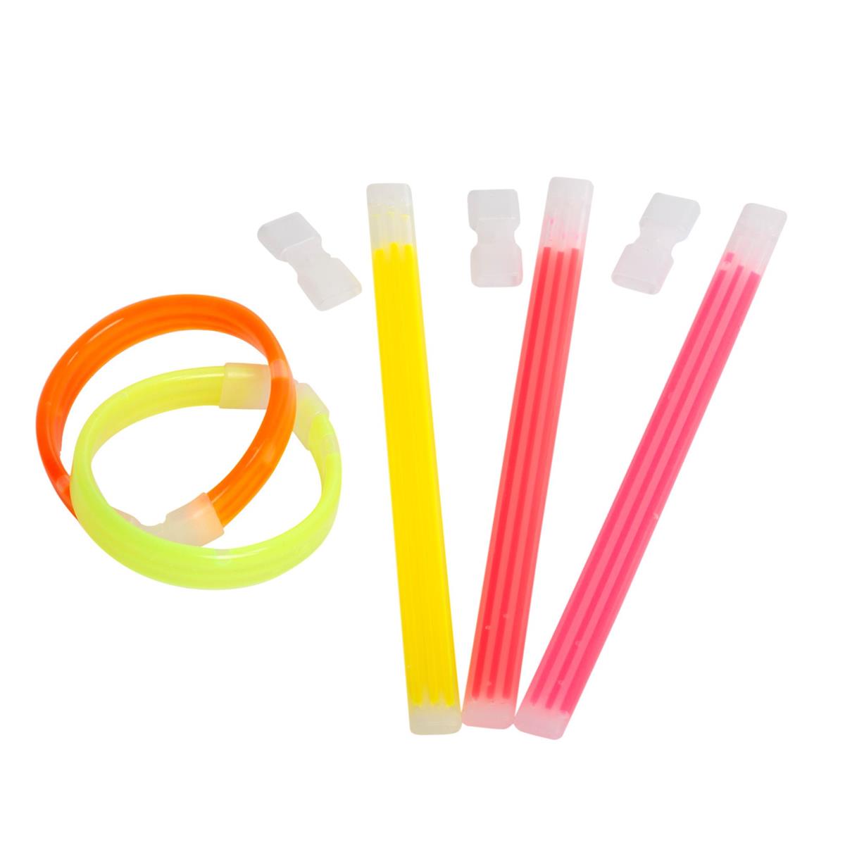 Neon Glo, Wide Stick Bracelets, 6 Asst. Cols