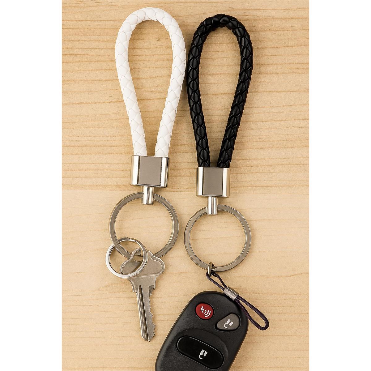2-PC Braided Keychain, 2 colors, Tie on card