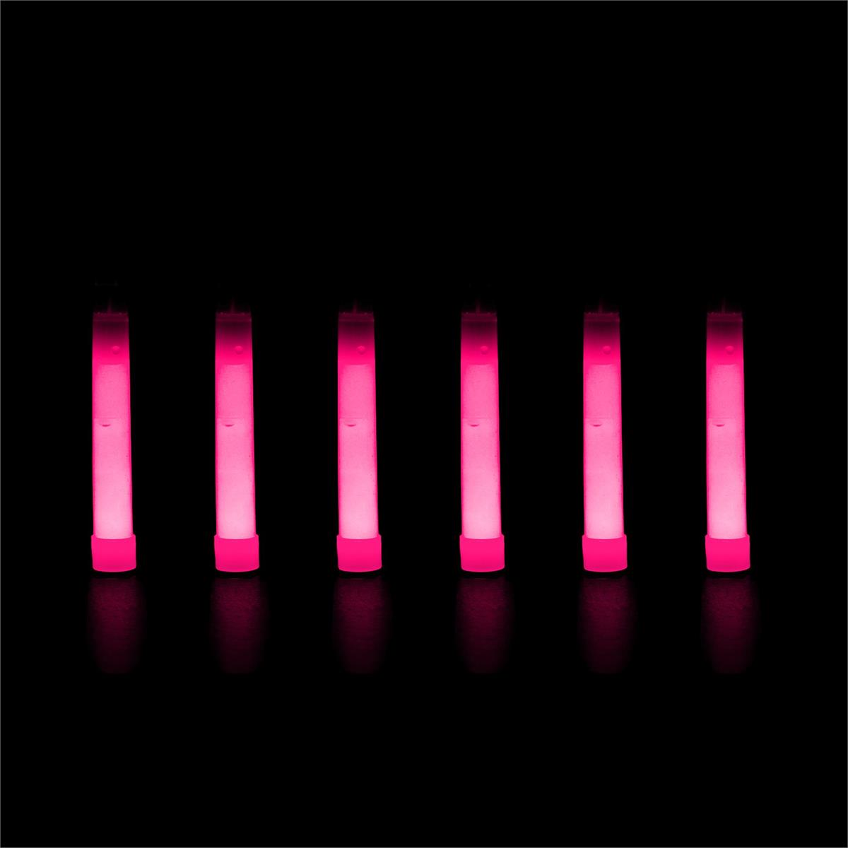 Neon Glo, Pink, 12 packs 4" Glow Sticks with Lanyards, Foil Pack
