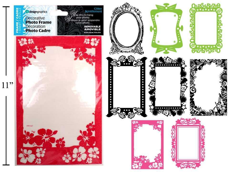 iDesign Graphics Wall Deco, 4x6", Glitter Photo Frame,8 styles, pbh
