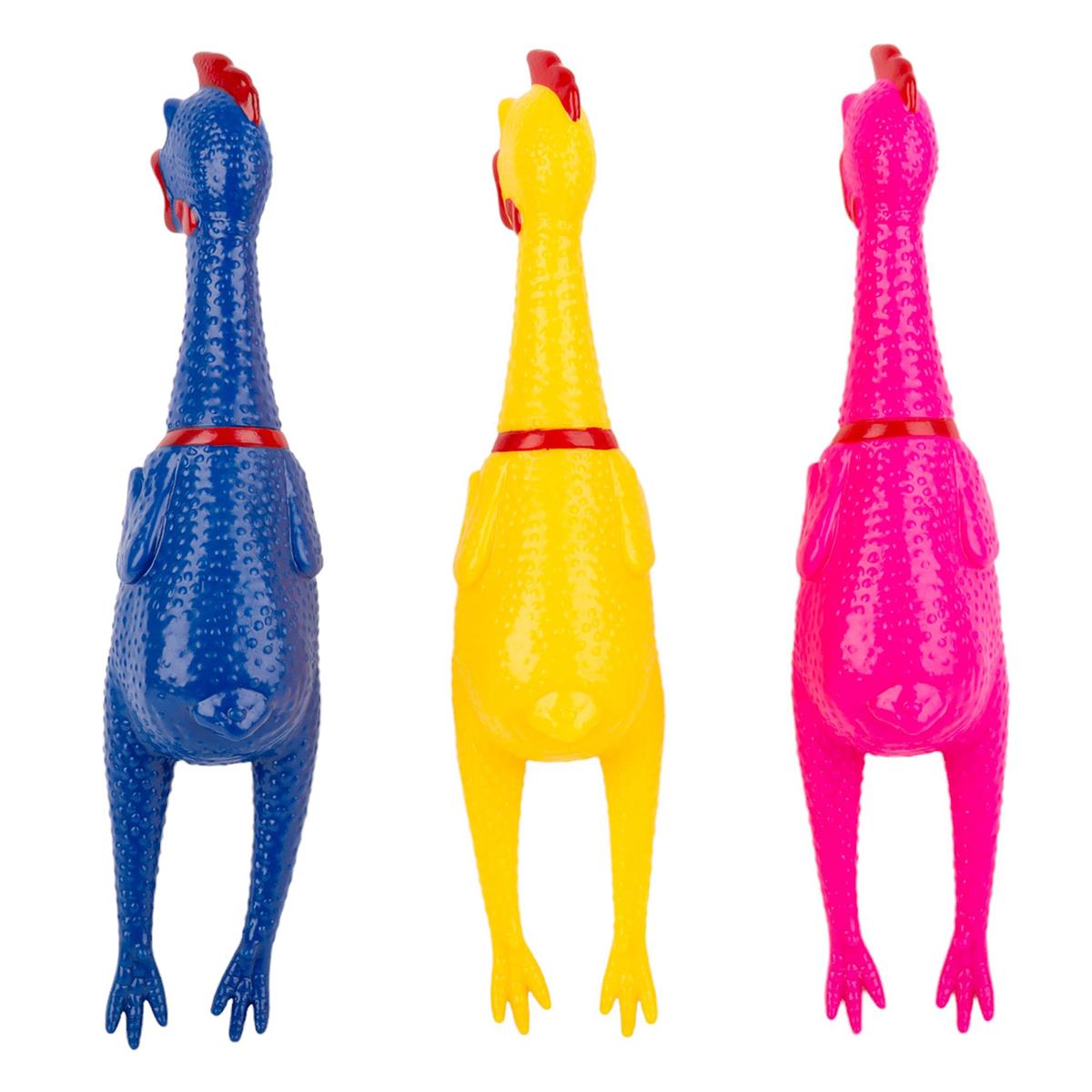 14" Squawking Chicken, Hang Tag 3 Asstâ€™d Colours (CS)