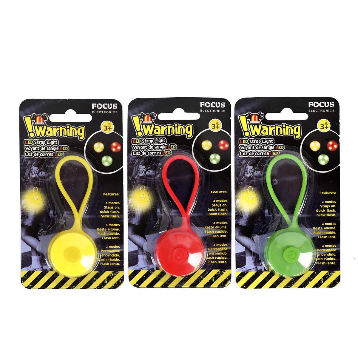 Focus E. Warning LED Light Strap 3C, b/c BATT INCL