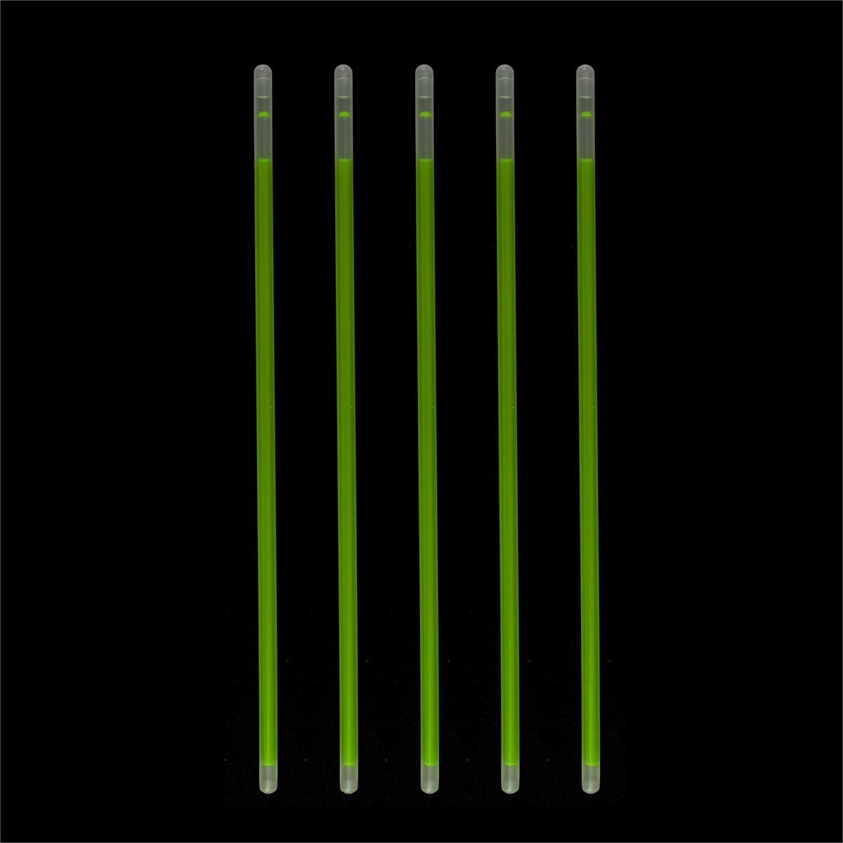 Neon Glo, Green, 5 pack, 8" Glow Sticks with Connectors, Foil Pack