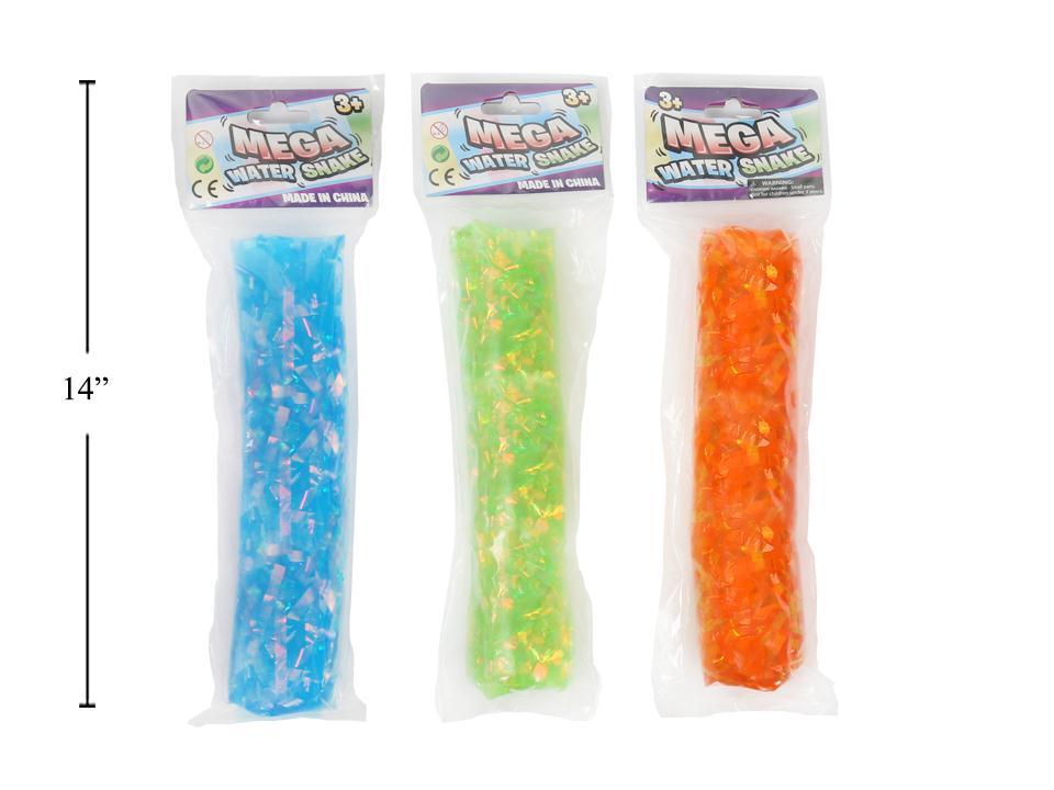 10" Mega Fidget Water Snake, 3 col., Head card