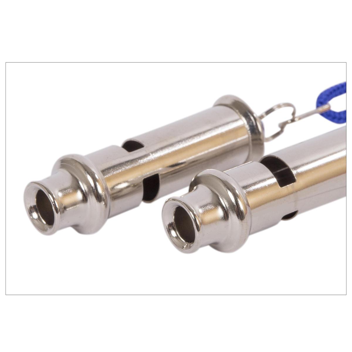 Metal Whistle w/ Cord, 2 styles, 2 colors (Blue and Red), b/c