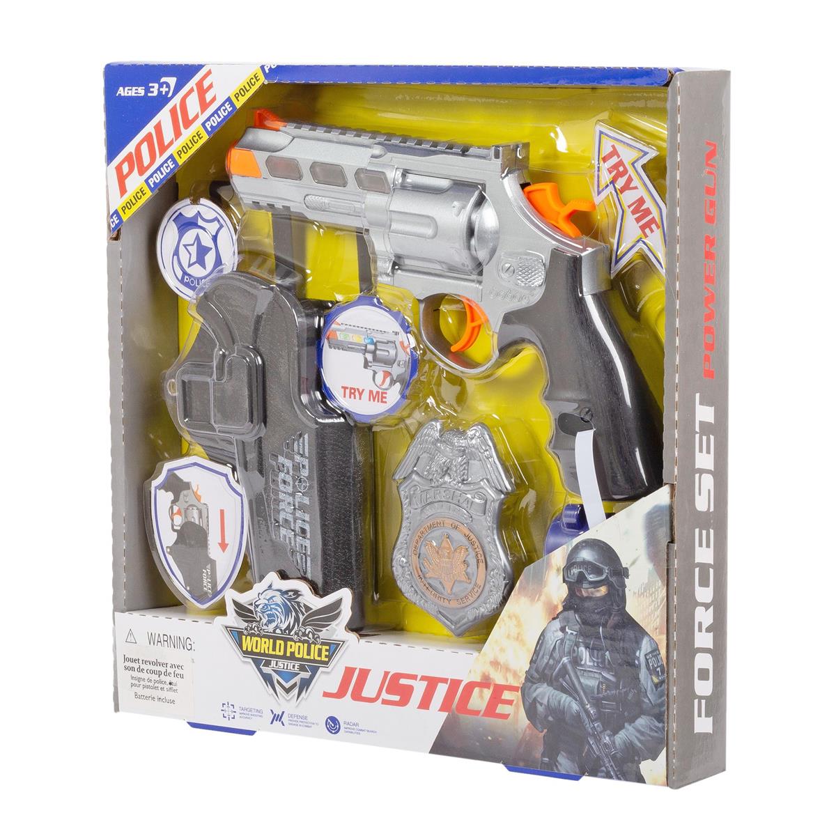 Revolver Toy Gun Set w/sound, Batt Incl., wbx