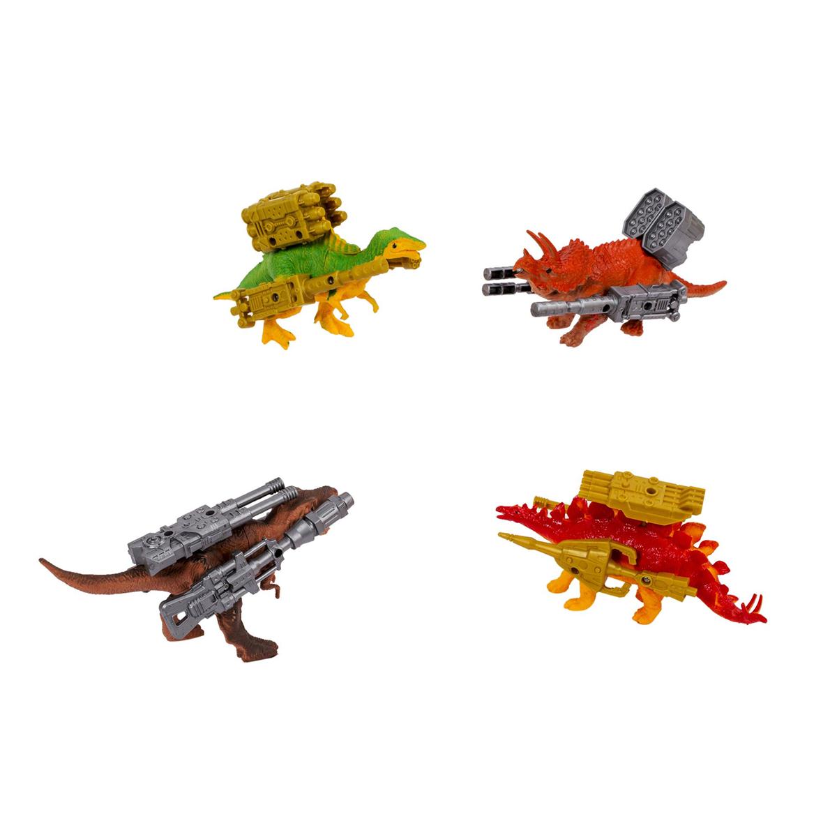 Combat Dinosaur With Weapons 4 Asst., Polybag with Header