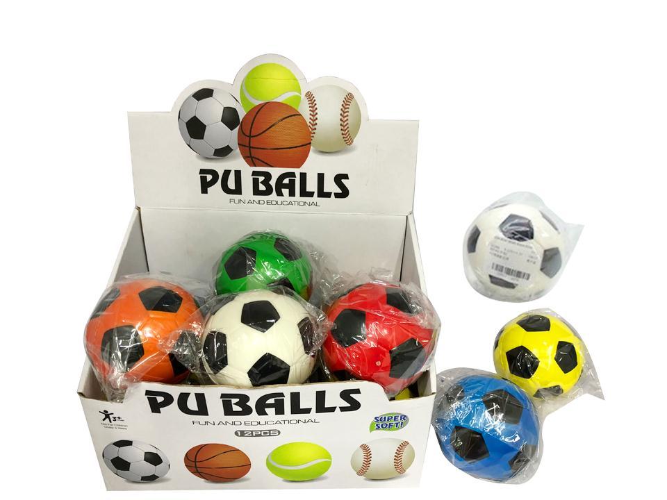 4" PU Soccer Ball, 6 Asstd Colours, , 12/dsp