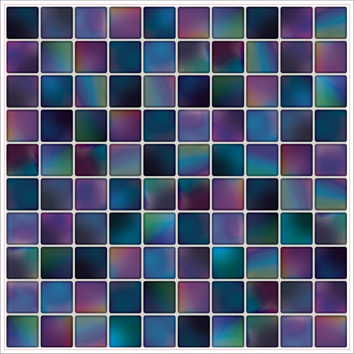 iDesign Wall Decals, Sm. Square Tile, Iridescent, 10" x 10", PBH