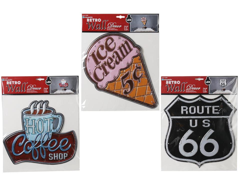 iDesign 3D LED Decor, Retro Sign, 3asst, PBH