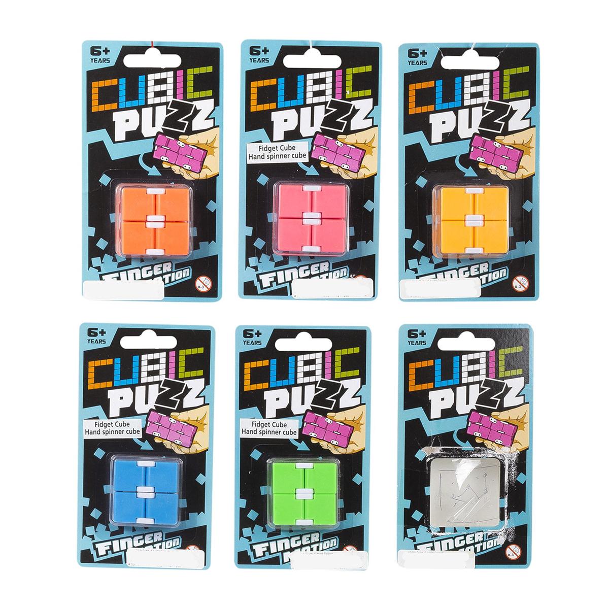Fidget Infinity Cube, 6 Asstd Colours, Blister card,(CS)