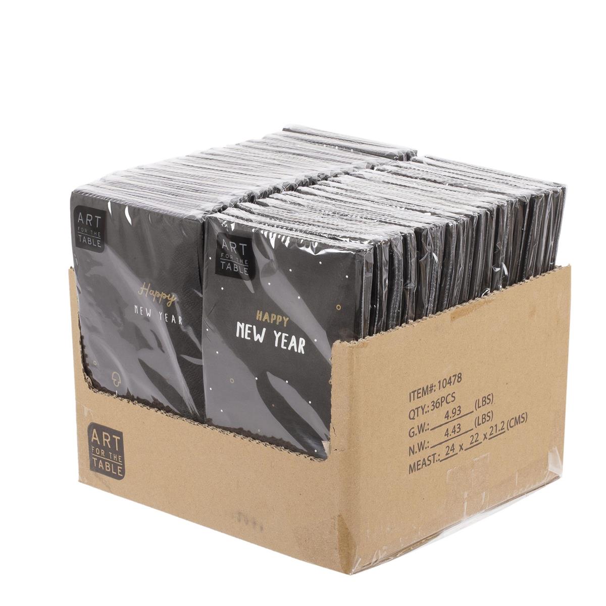 New Years 12ct.x2ply 13x15.75" Guest Napkins, 2/s, 36/PDQ