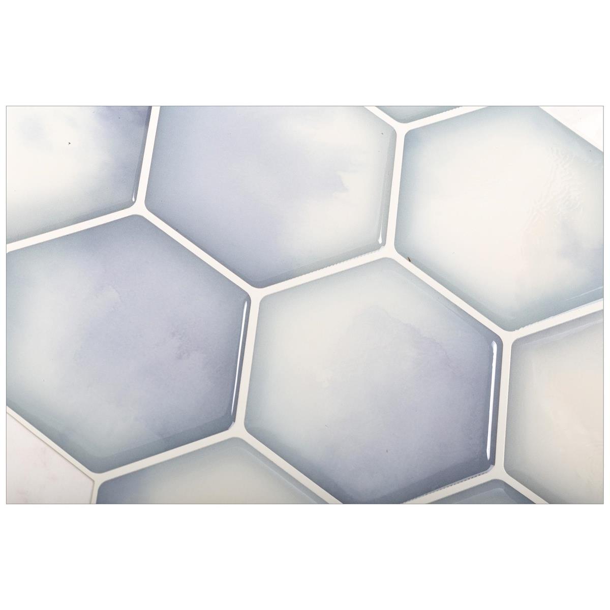 iDesign Wall Decals, Hexagon Tile, Blue, 10" x 10", PBH
