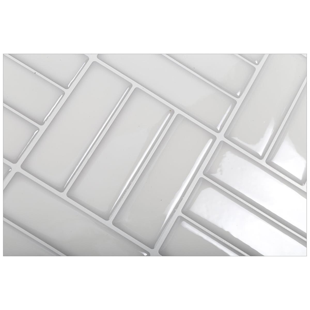 iDesign Wall Decals, Stacked Rect. Tile,White, 10" x 10", PBH