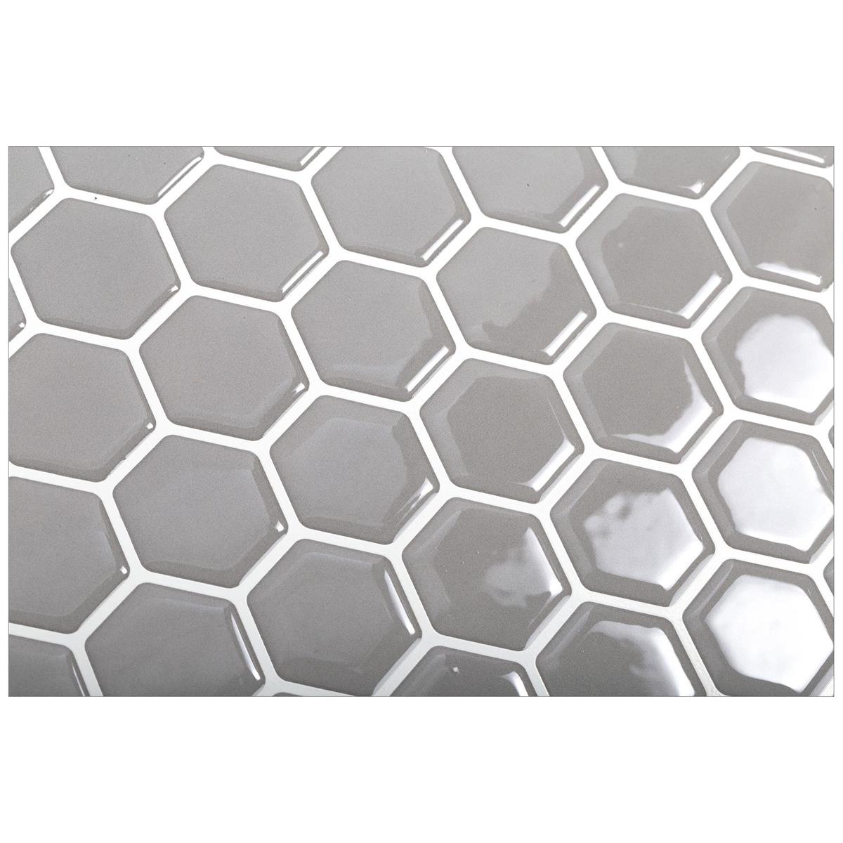 iDesign Wall Decals, Mini Hexagon Tile, Grey, 10" x 10", PBH