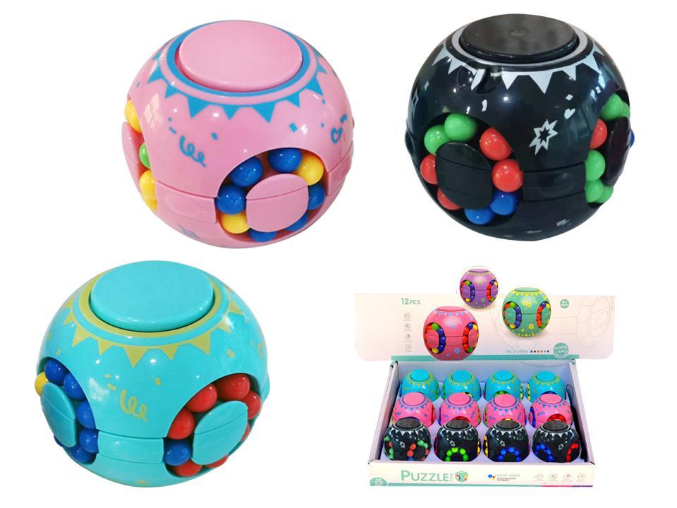 Puzzle Ball Spinner, 3 Assorted colors, 12/DSP