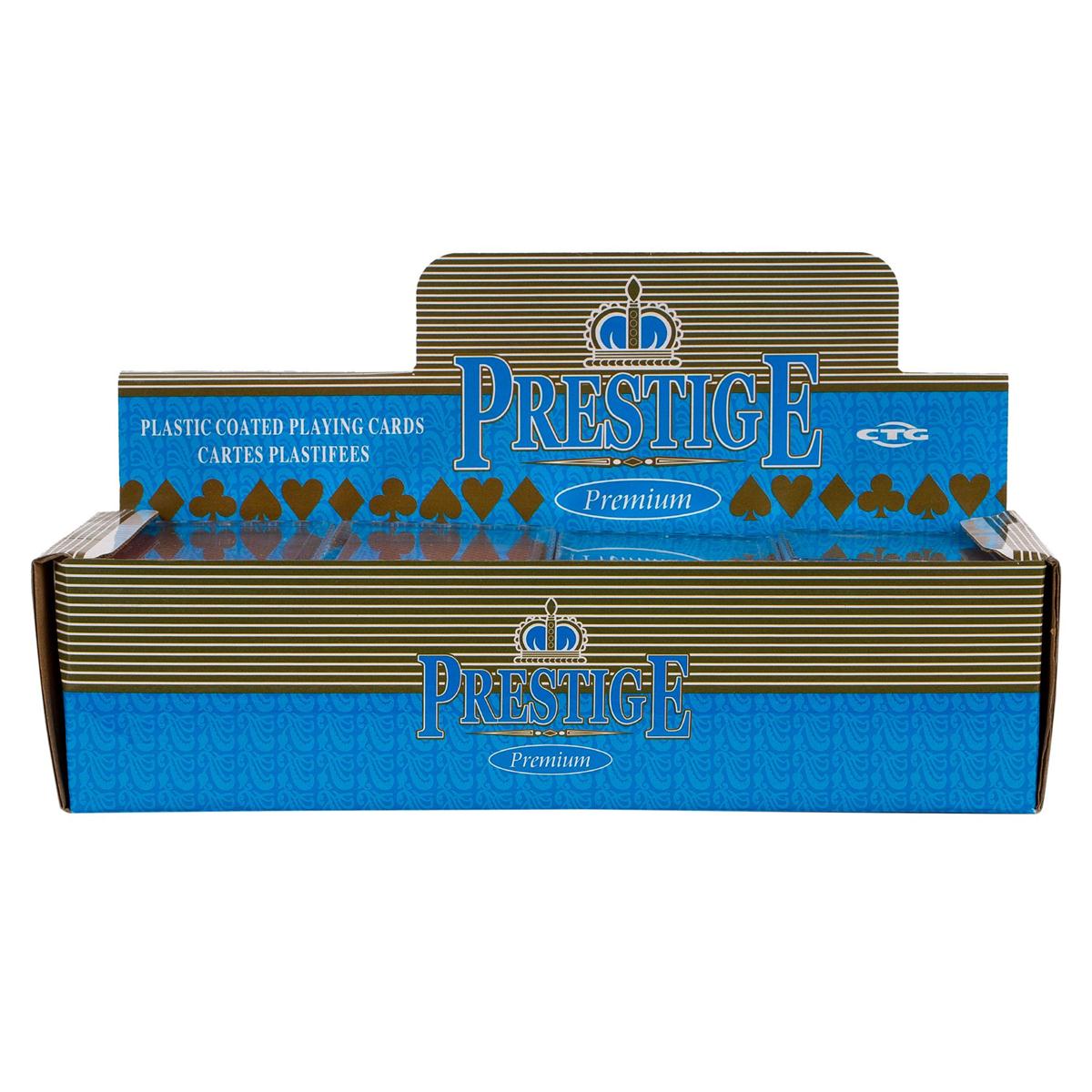 Prestige Bridge size Playing Card, 2 styles, Plastic Case, 12/dsp