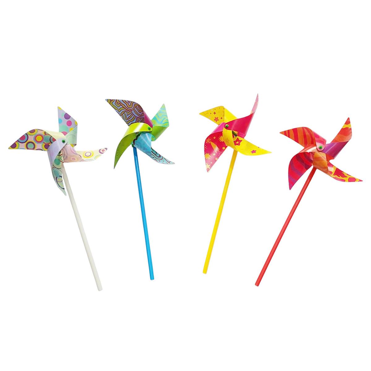 14" Cool Print Pinwheel, 4asst., 24/PDQ