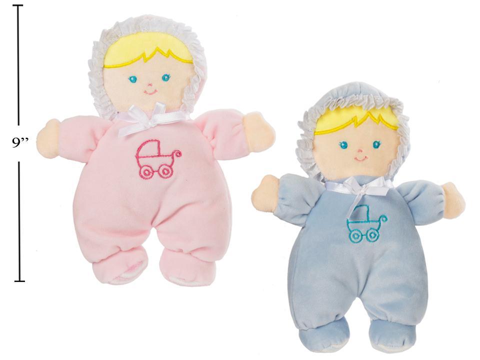 Cuddly Buddy 9" Baby Doll w/Rattle 2 asst, T.O.C