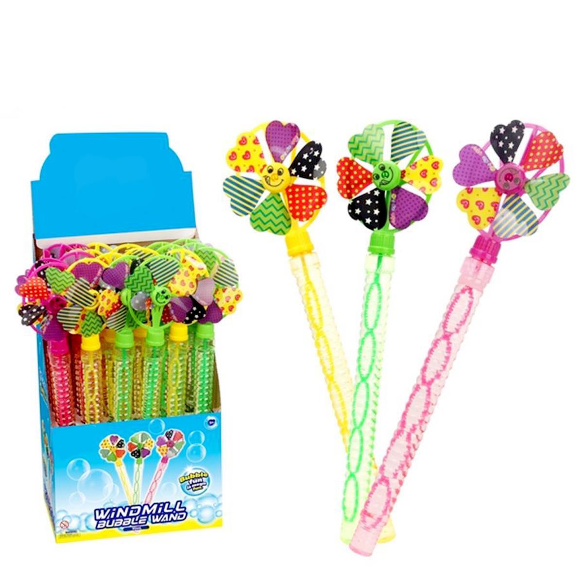 Sunny Dayz Windmill Bubble Wand, 95ml, 3/c, 24/dsp