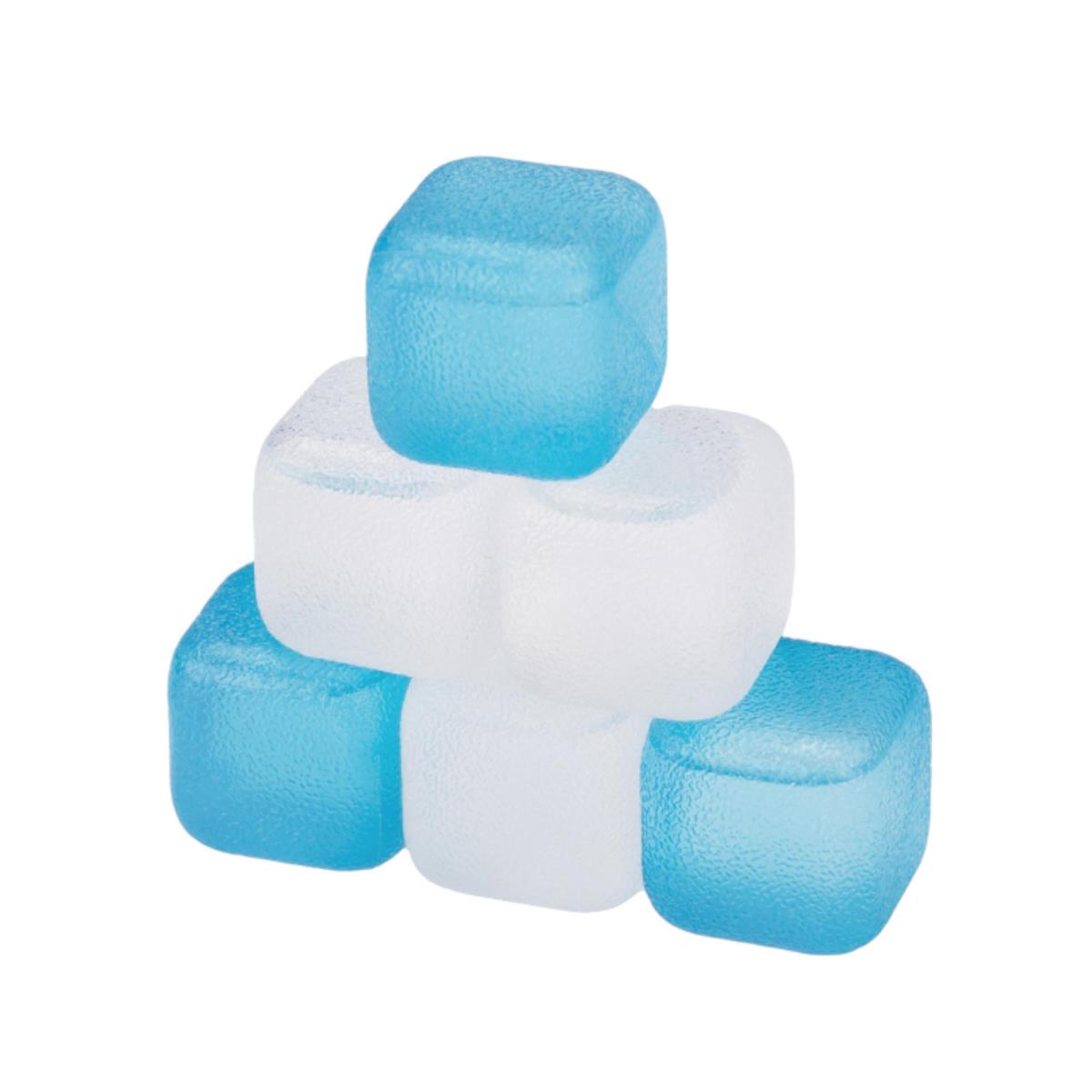 Luciano 6CT Giant Ice Cubes, 4.2"x4.2"x2.3", 3 Blue, 3 Clear, Net Bag ...