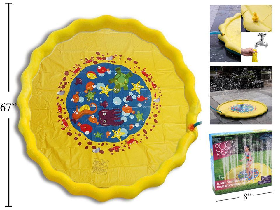 Pool Party 68" Inflatable Splash Water Sprinkler Mat, colour box