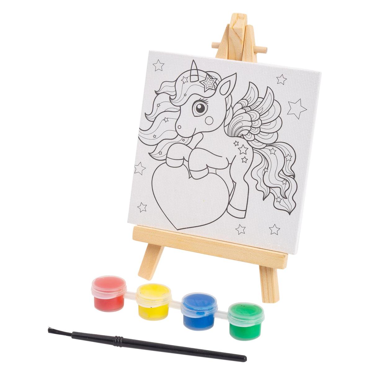 KD.Kr., Paint Your Own Canvas ,w/easel, 6-asst, 4paint+1brush,