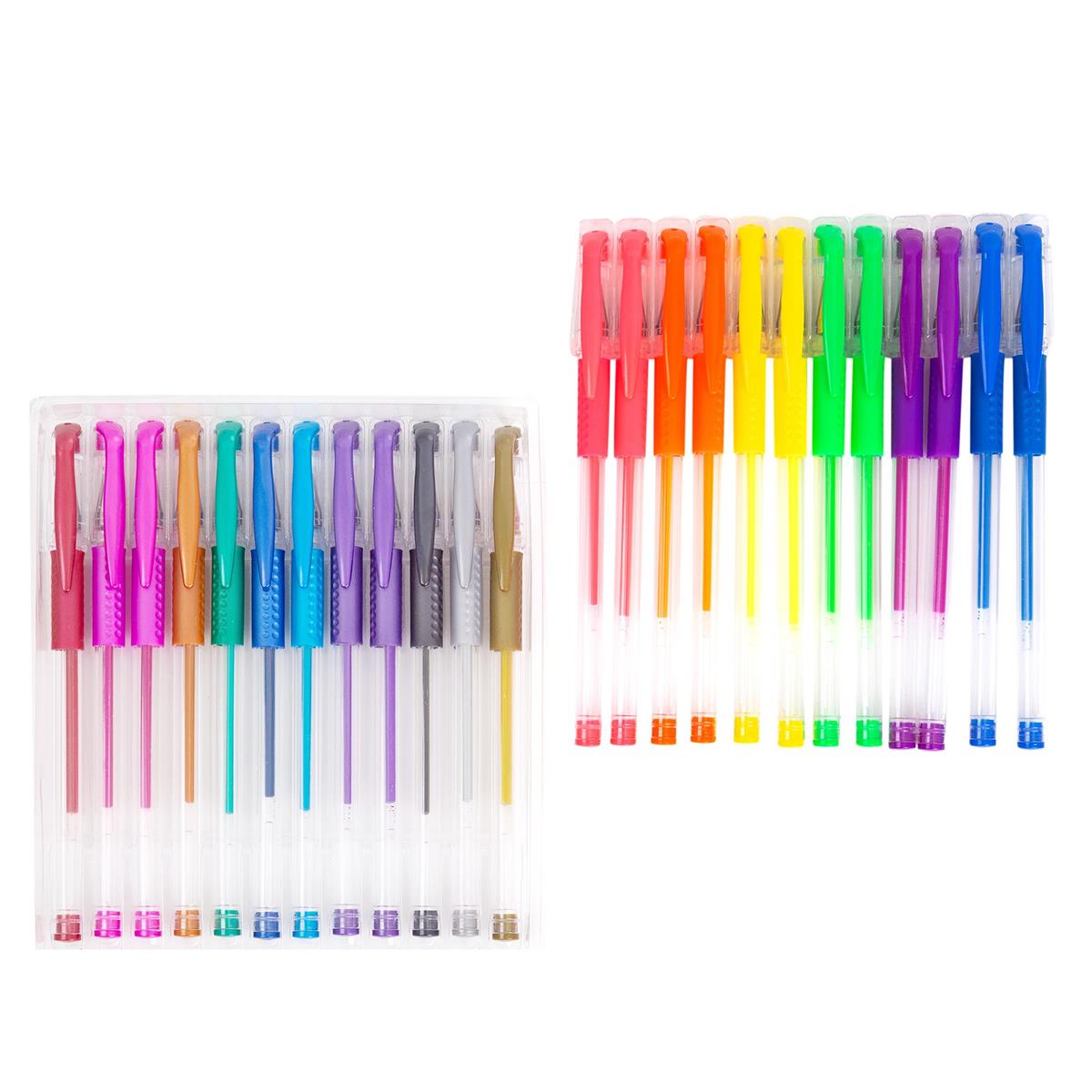 T4C, 24-pc Assorted Gel Pens ,12-pc neon clr+12-pc metallic clr,
