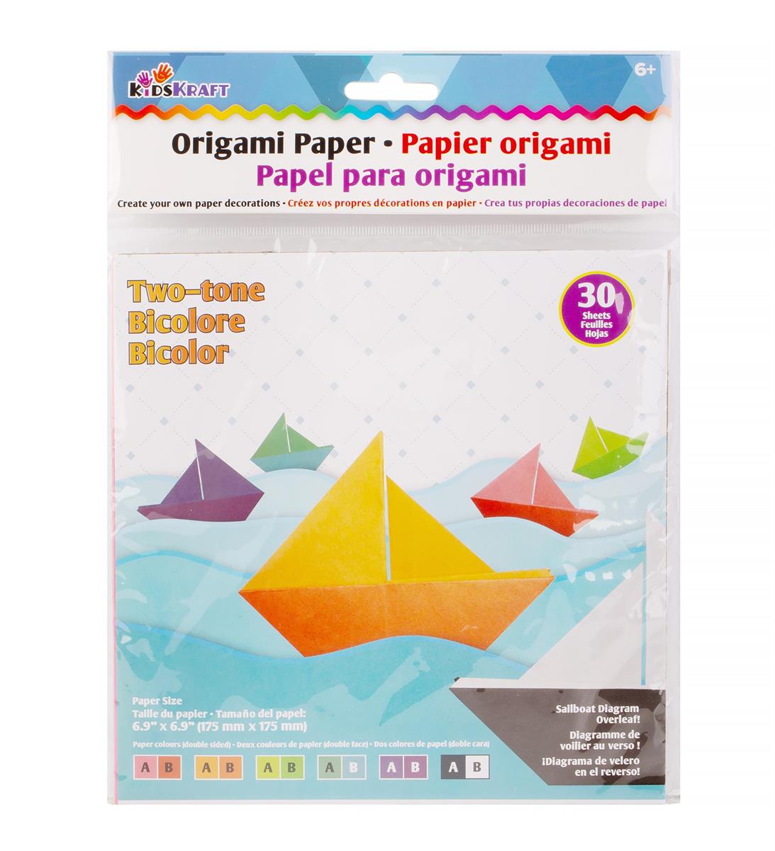 KD.Kr., 30-sheet Origami Paper , 2-tone, 6.9"x6.9", Age 6+, h/c