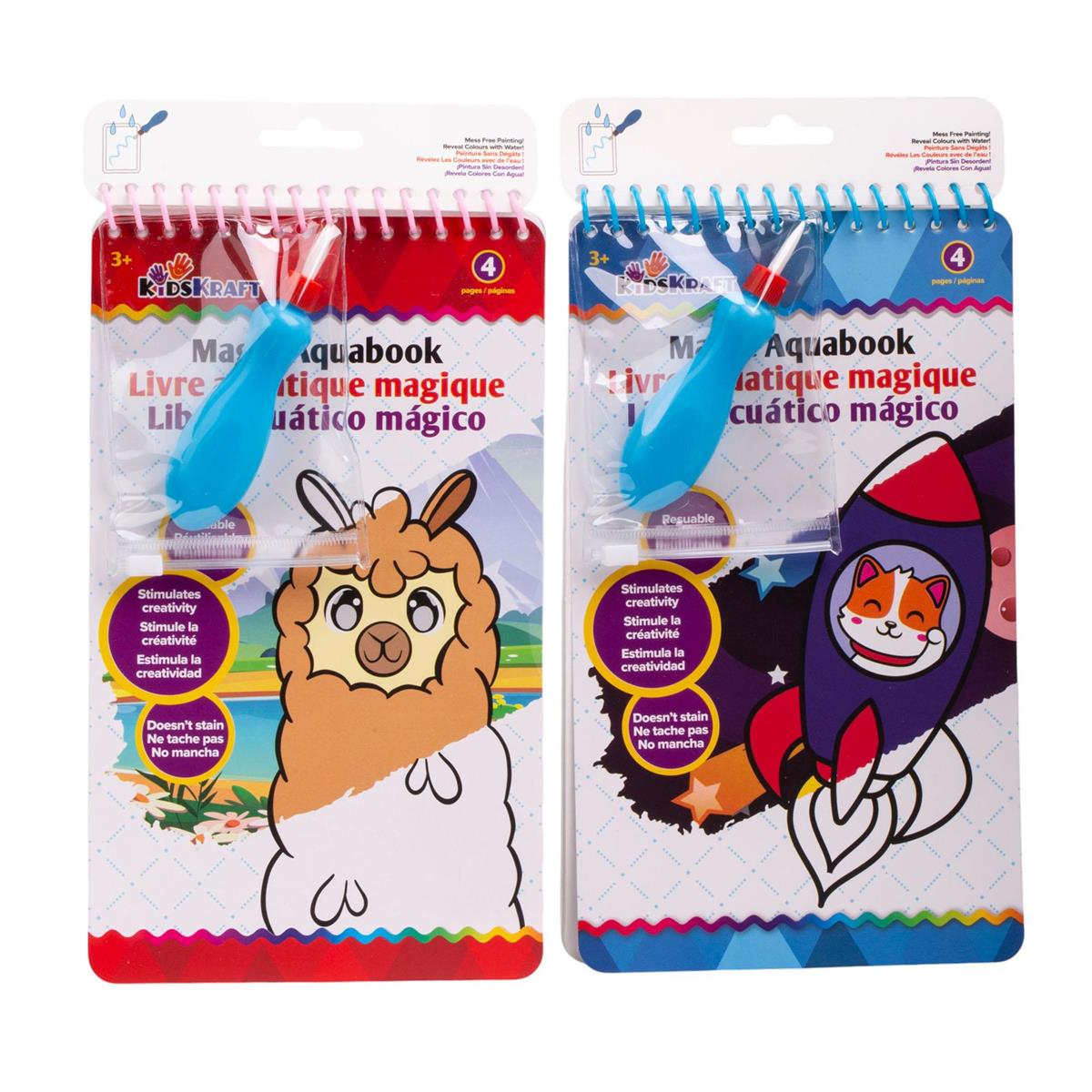 KD.Kr., Magic Aquabook 2-asst Designs,Age 3+,peggable card