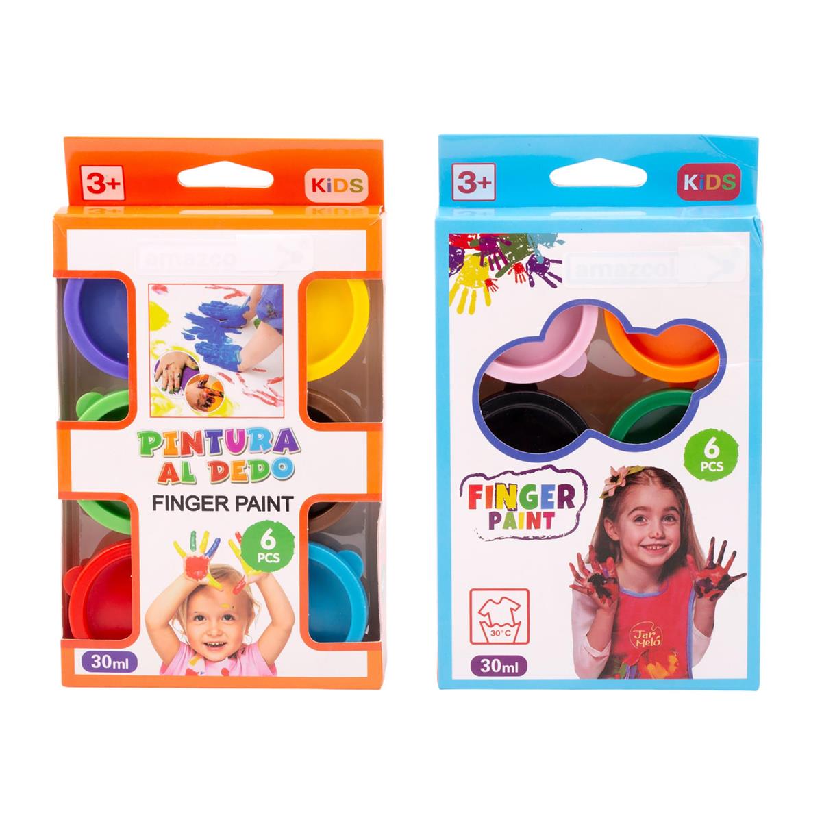 KD.Kr., 6-pc Washable Finger Paint, 2-asst, Age 3+, c/b