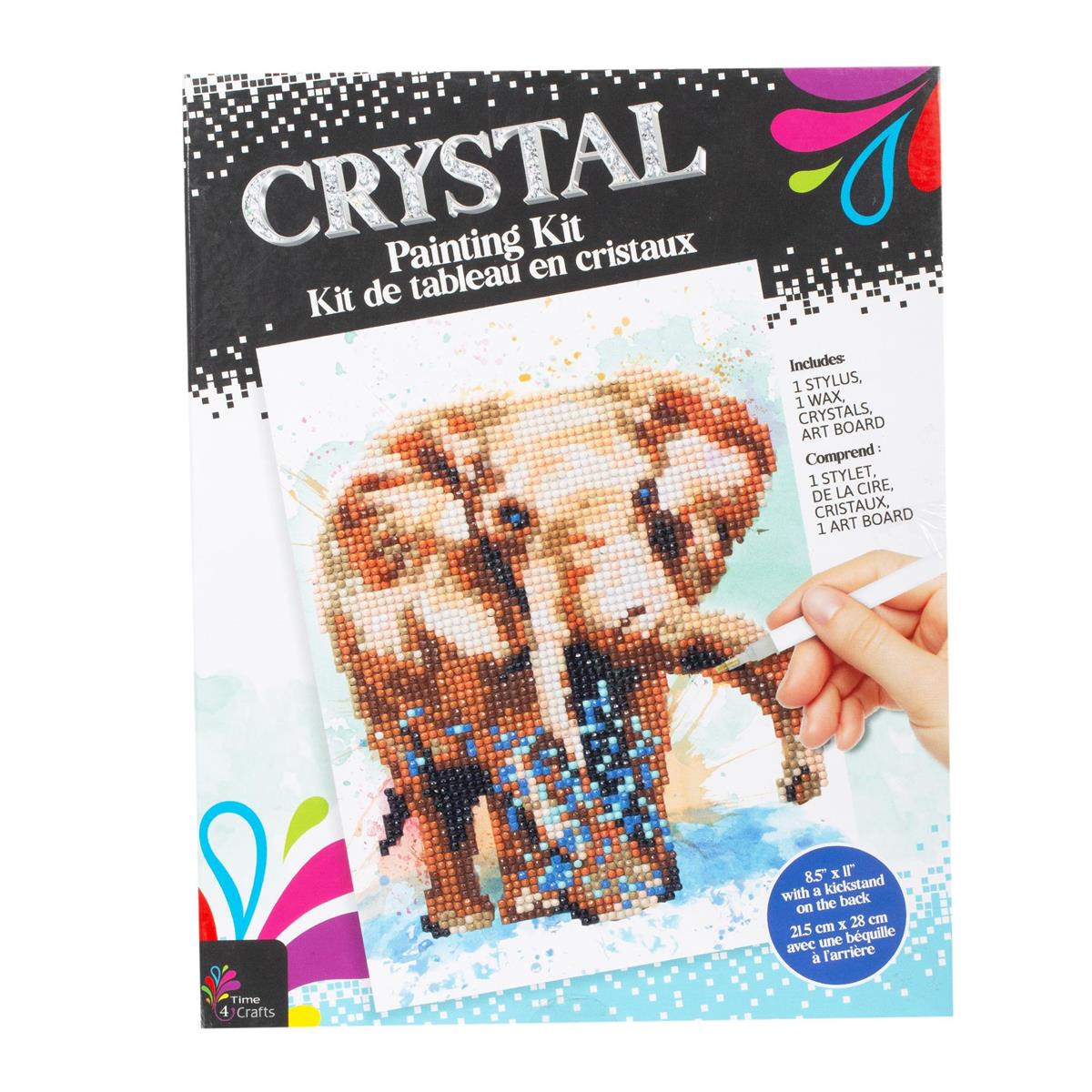 T4C, Crystal art, Elephant, box set canvas w stand, blister tray