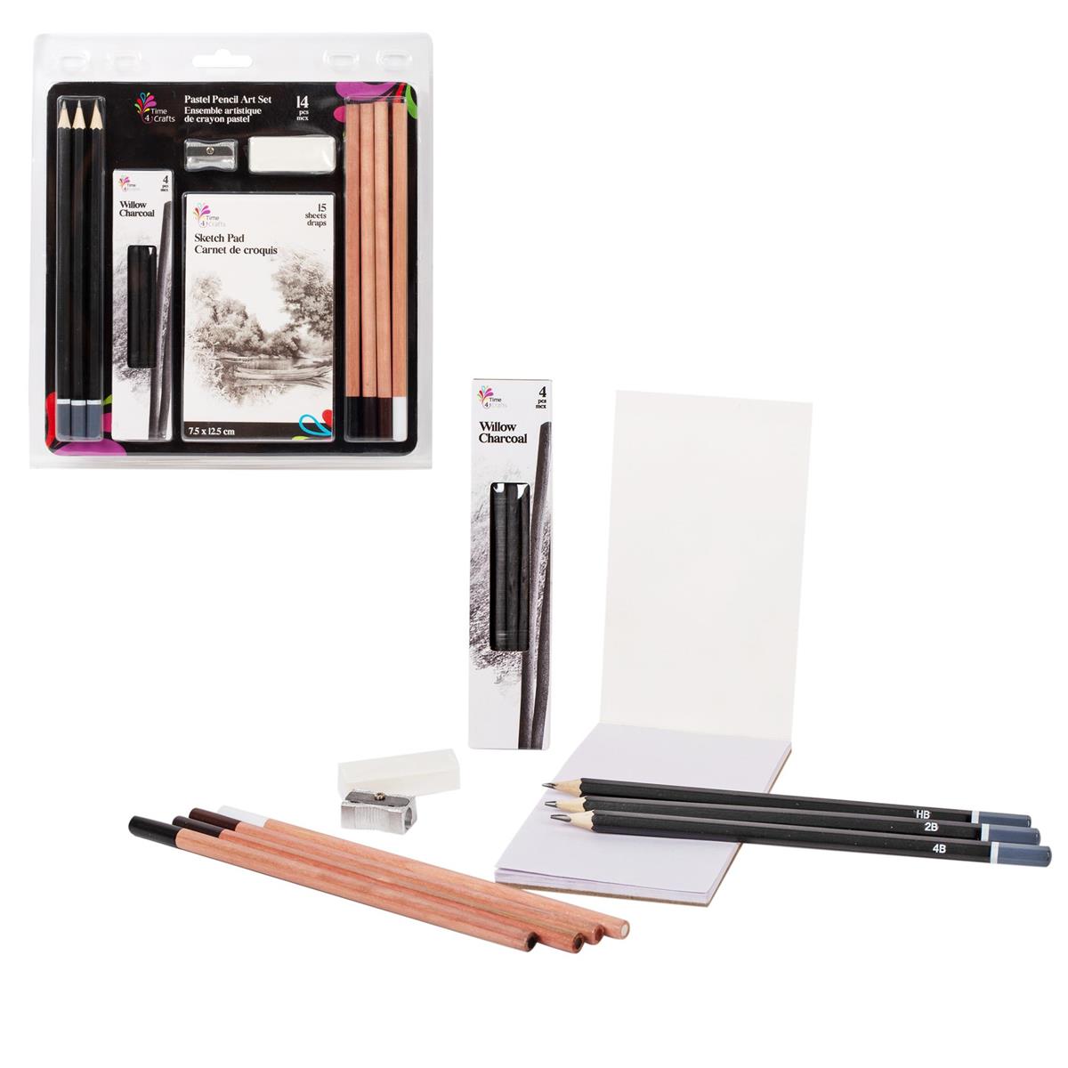 Time 4 Crafts - Sketch Set pencils,eraser,sharpener,pad,pastel