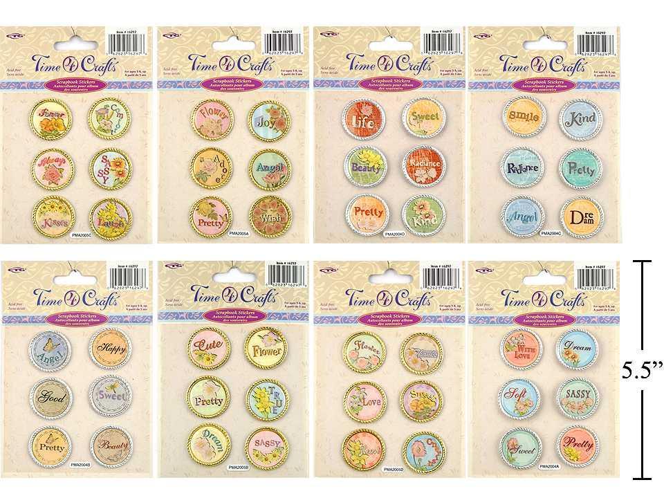 Time 4 Crafts, Scrap Book Sticker, Metal, Classic Des., 8 styles, pbh