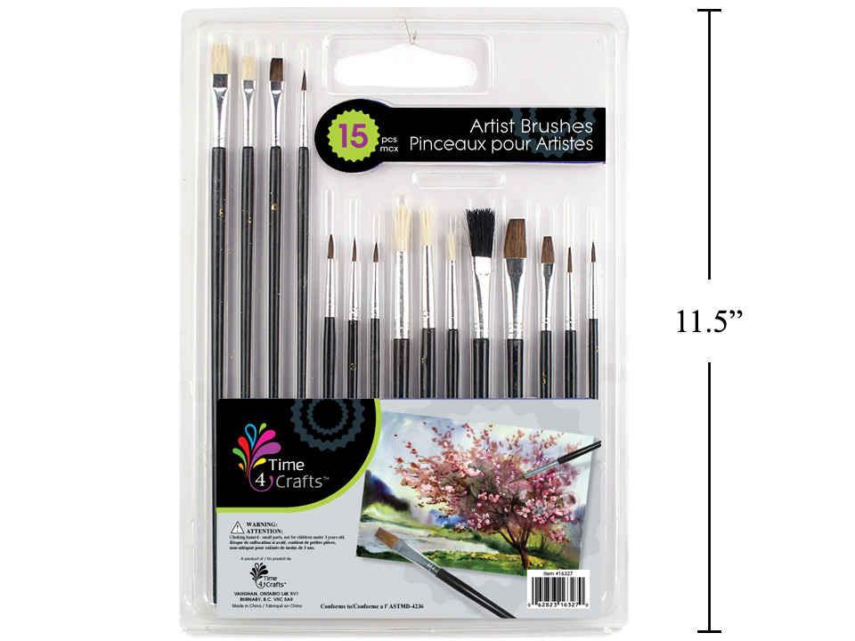 Time 4 Crafts, 15-pc Artist Brushes clam shell