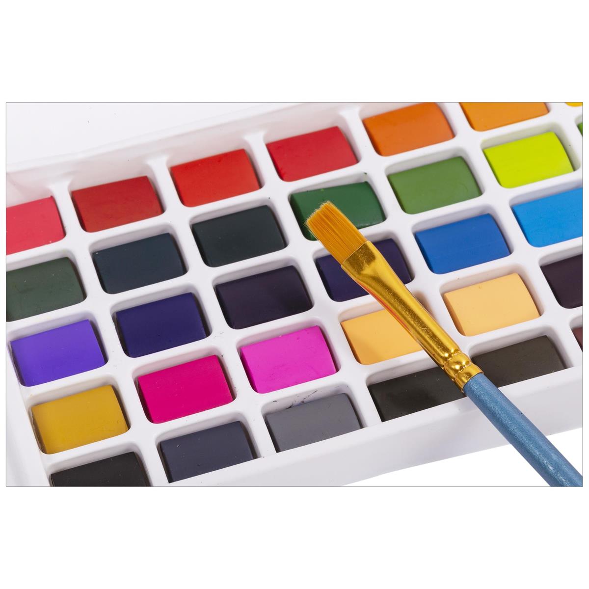 T4C, 55-pc Watercolor paint set 50-c, 4-brush, 1-pad