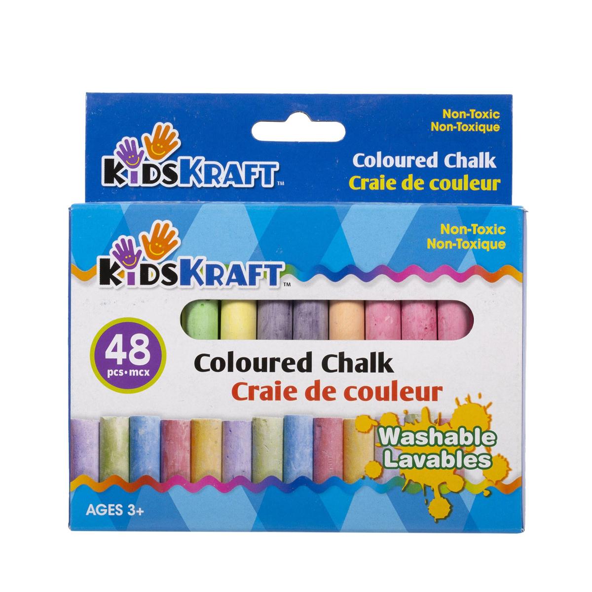 KD.Kr. 48-pc Coloured Chalk, 6 asst'd Cols, window box