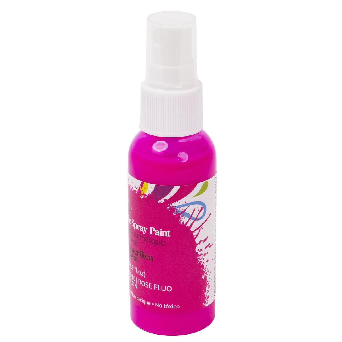 T4C, Neon Pink Acrylic Spray Paint 50ml, label+pvc hanger